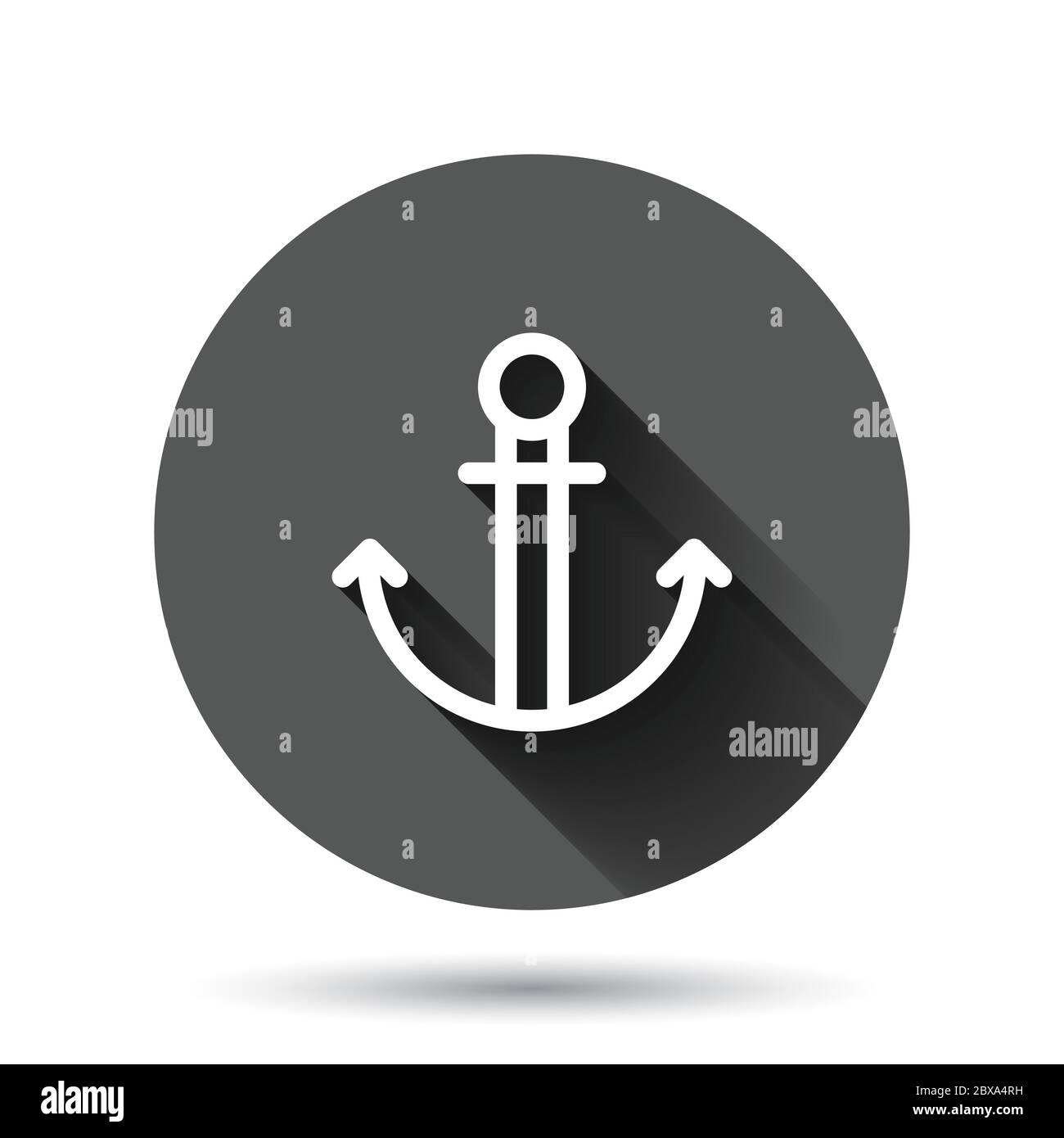 Boat anchor icon in flat style. Vessel hook vector illustration on ...