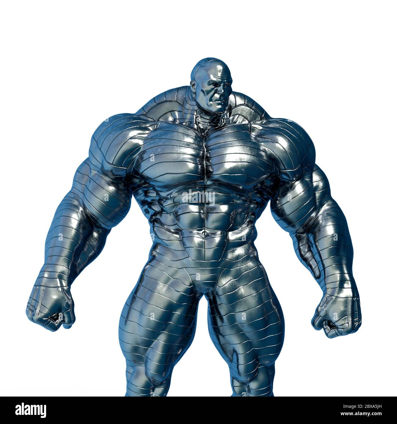 man made of steel in a white background, 3d illustration Stock Photo ...