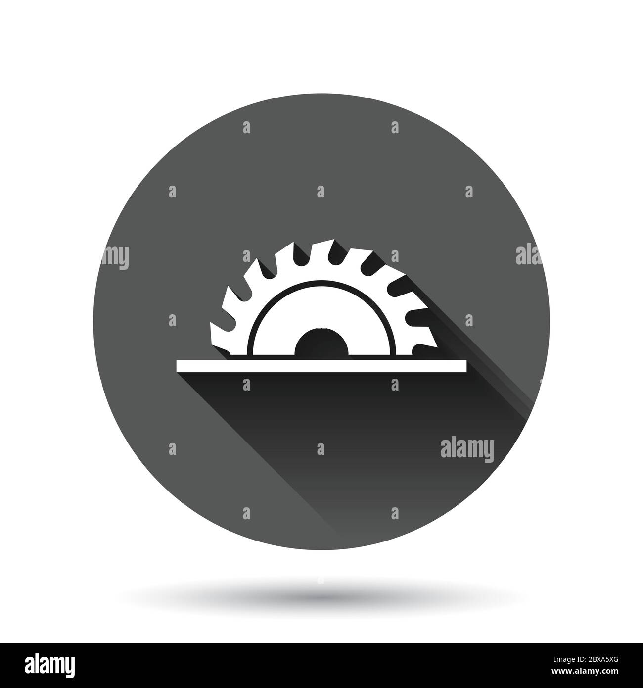 Saw blade icon in flat style. Circular machine vector illustration on ...