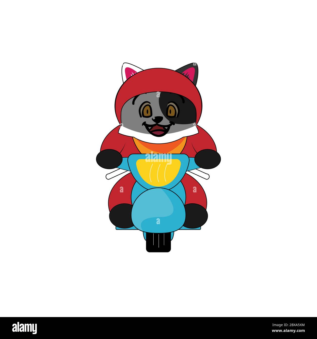 cute cat drive motorcycle Stock Vector Image & Art - Alamy