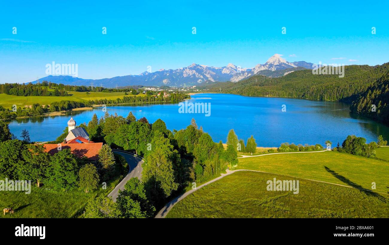 Lake Weissensee in Bavaria - beautiful small lake in the Allgau ...