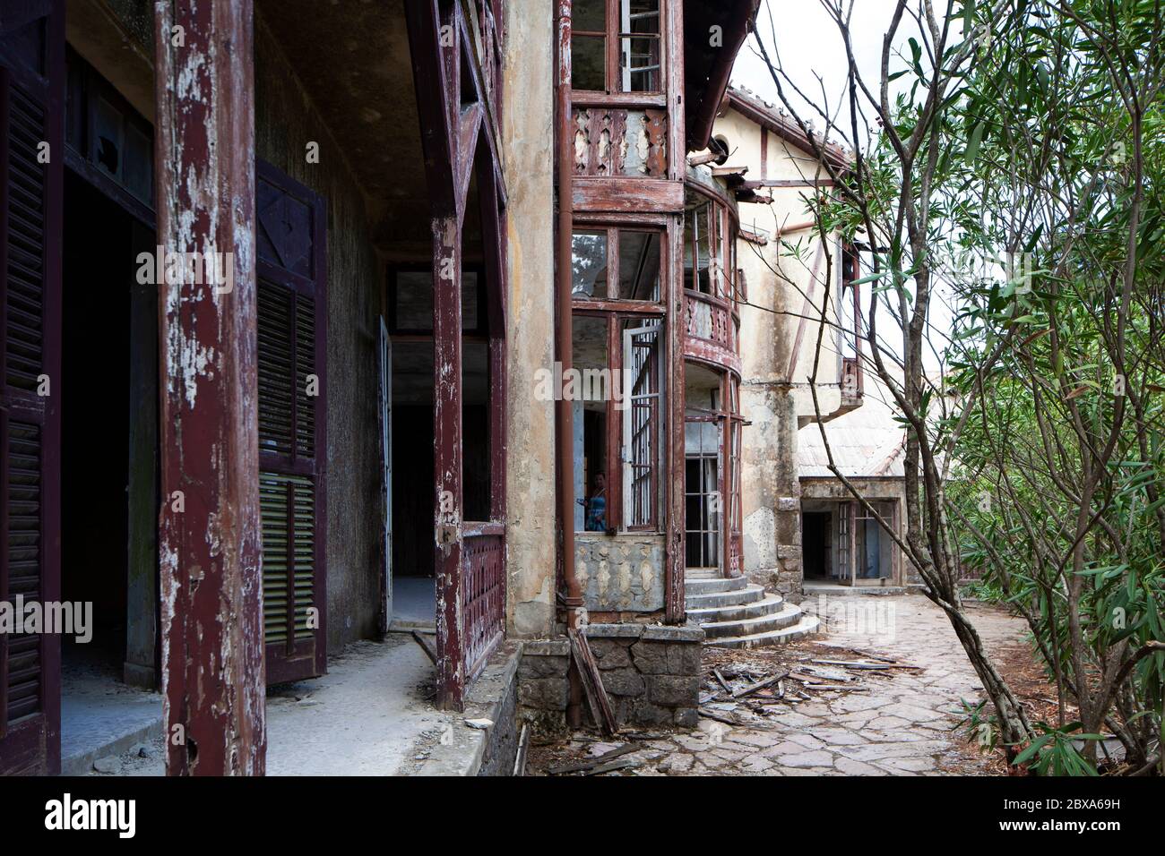 Italian sanatorium ruins in Eleousa, Rhodes Stock Photo - Alamy