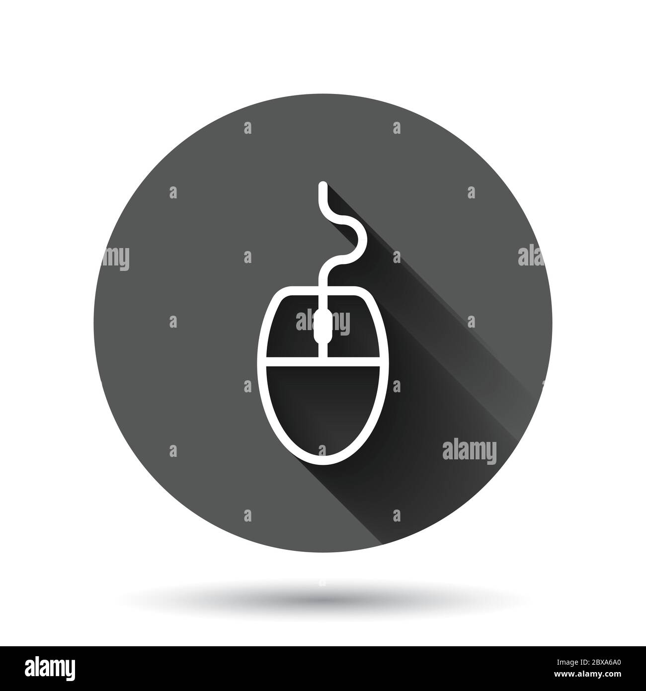 Computer mouse icon in flat style. Cursor vector illustration on black ...