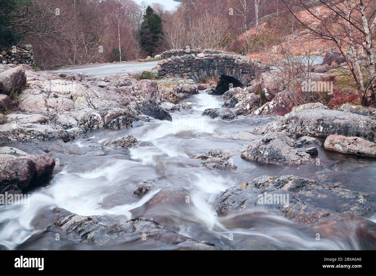 Bridge over the watendlath beck english lake district hi-res stock ...