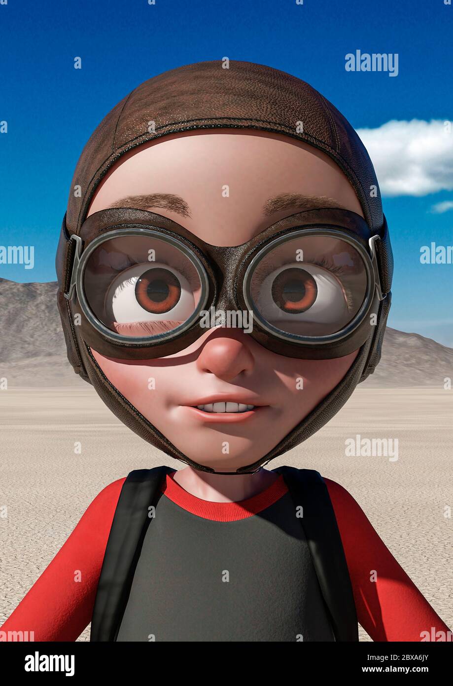 little boy cartoon doing a toothy smile, 3d illustration Stock Photo ...