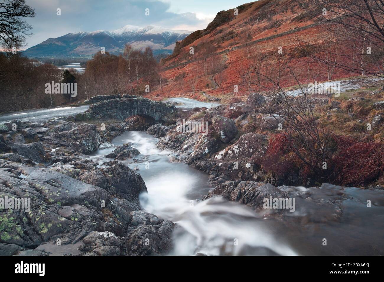 Ashness Bridge over Barrow Beck in Borrowdale, Lake District, UK Stock ...