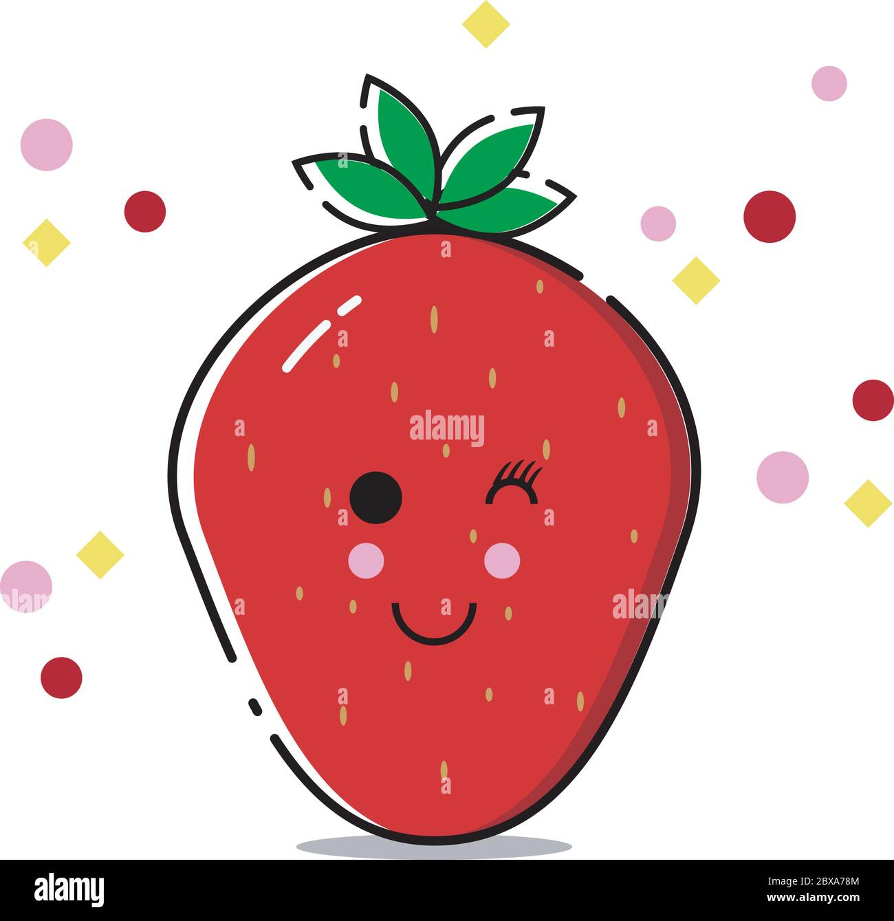 Cute Strawberry Fruit 02 Stock Vector Image & Art - Alamy