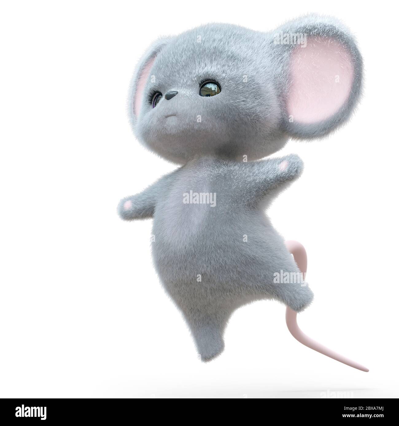 mini mouse cartoon in white background is jumping high, 3d illustration ...