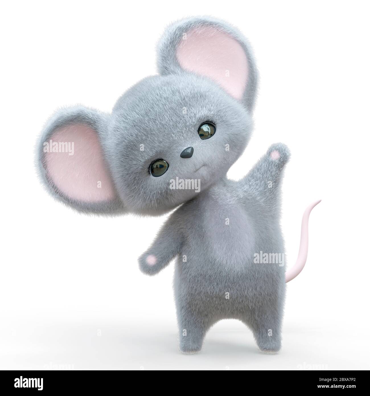 mini mouse cartoon in white background doing a cute pose, 3d ...
