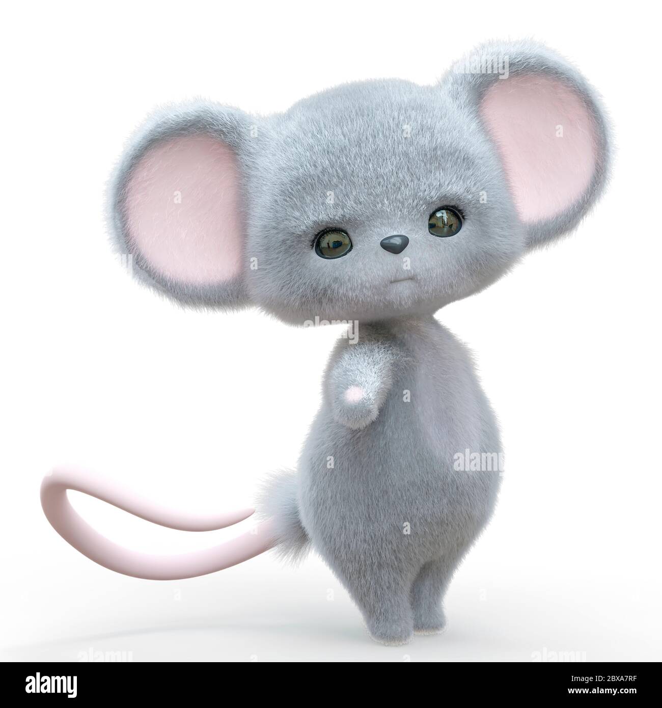 mini mouse cartoon in white background is looking at you, 3d ...
