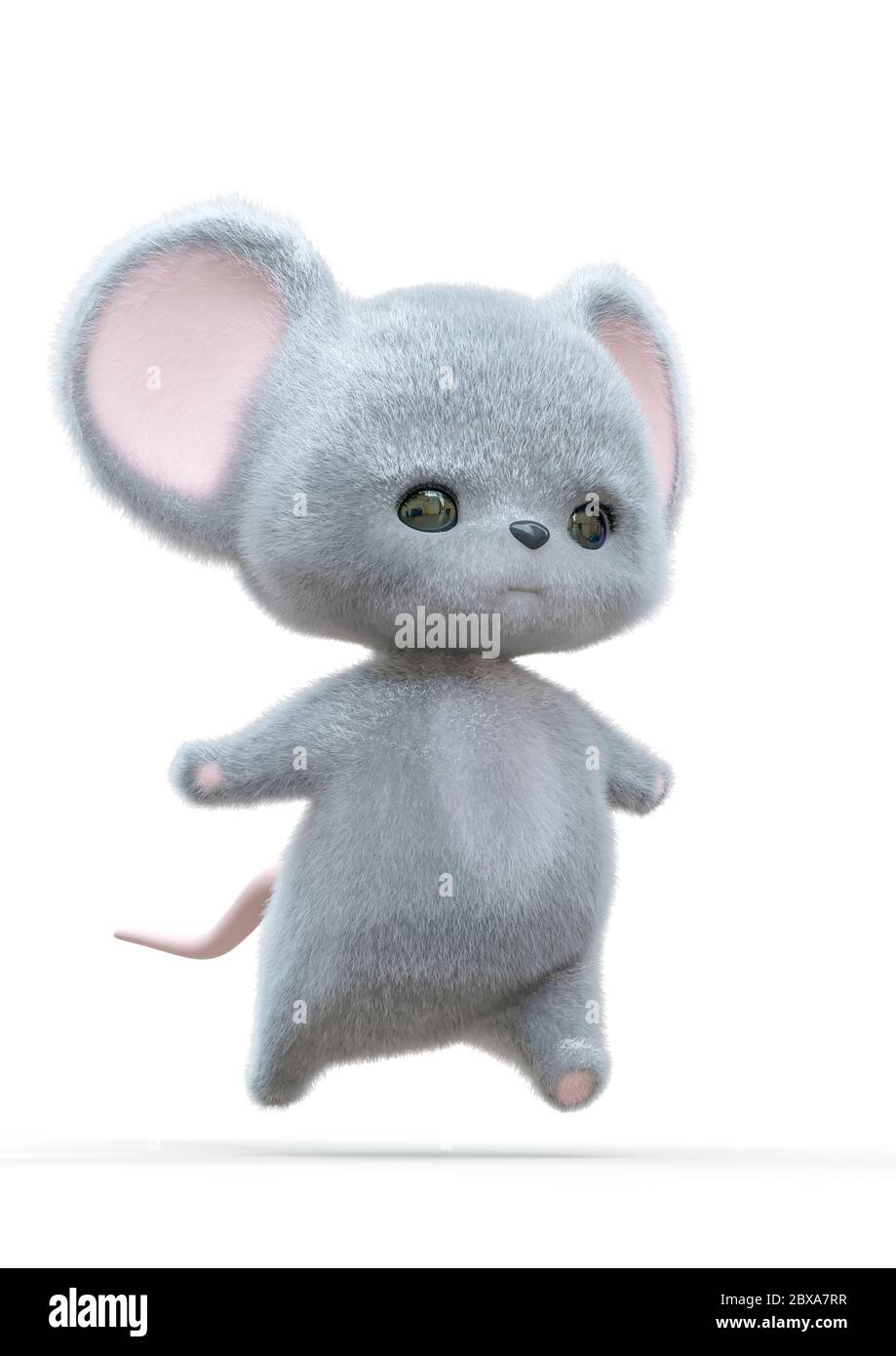 mini mouse cartoon in white background is walking, 3d illustration ...