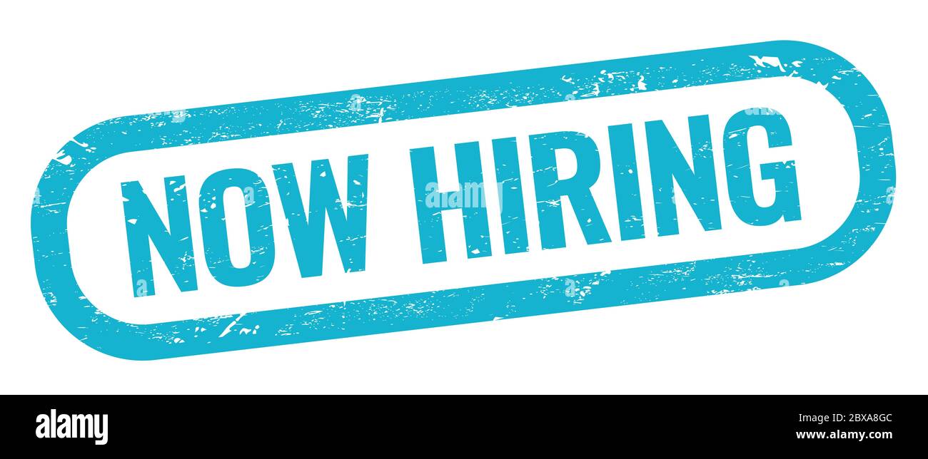 NOW HIRING blue stamp Stock Photo - Alamy