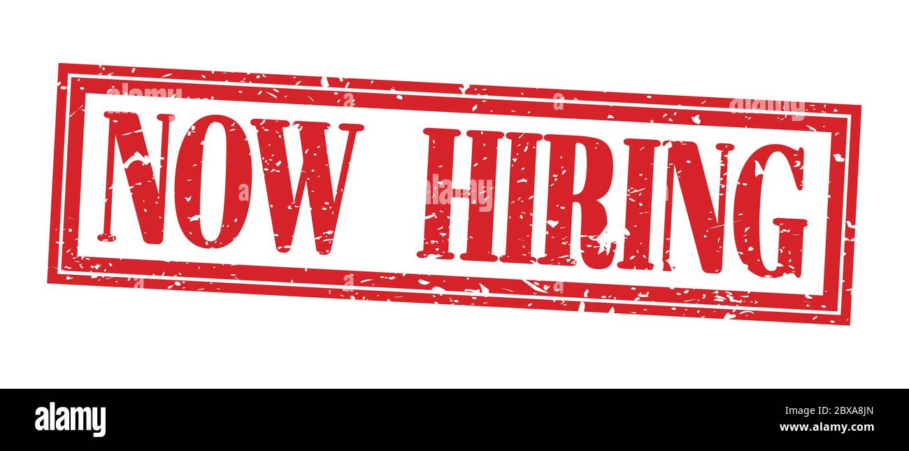 NOW HIRING red stamp Stock Photo - Alamy