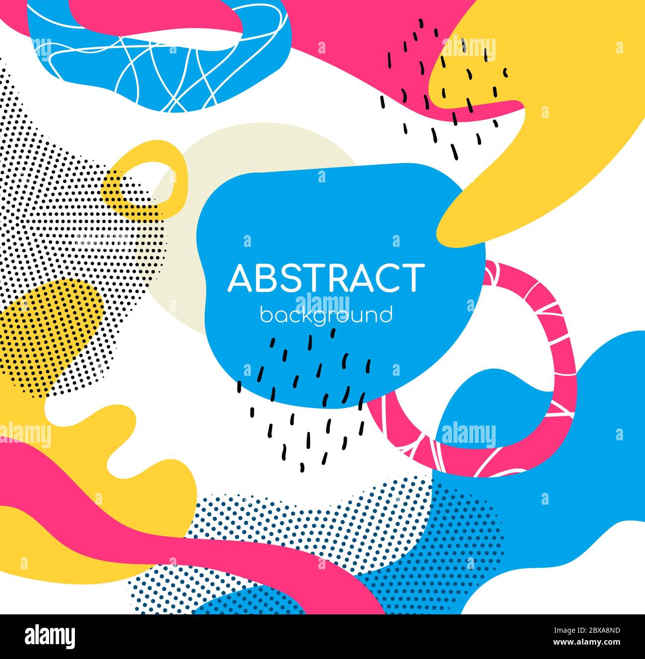 Bright color chaotic shapes flat vector illustration Stock Vector Image ...