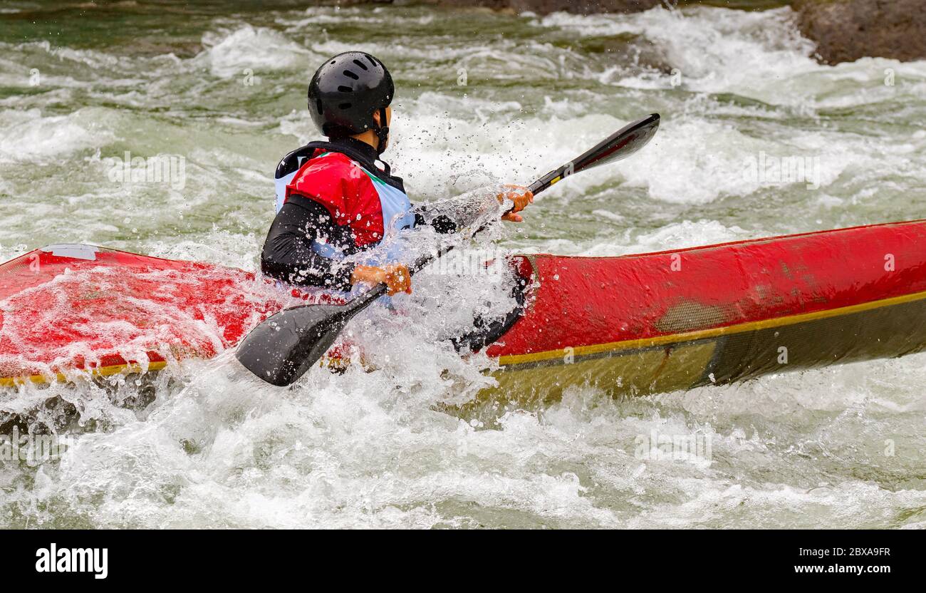 canoe descent through the rapids Stock Photo - Alamy