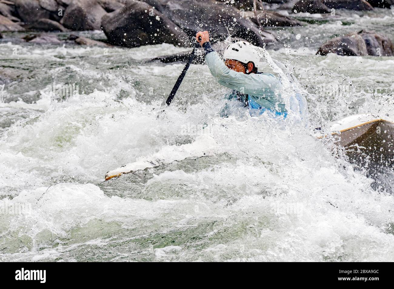 canoe descent through the rapids Stock Photo - Alamy