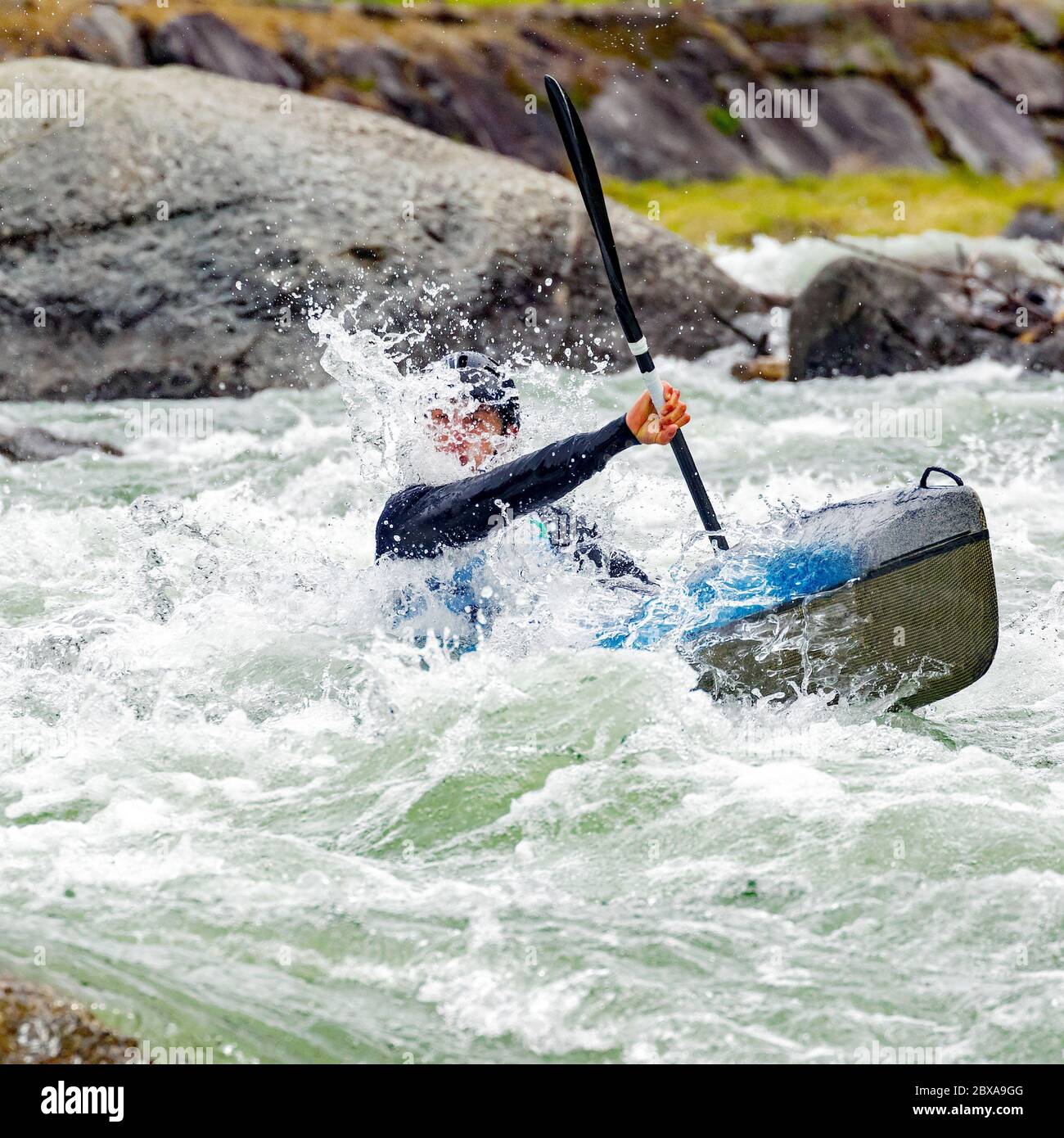 canoe descent through the rapids Stock Photo - Alamy