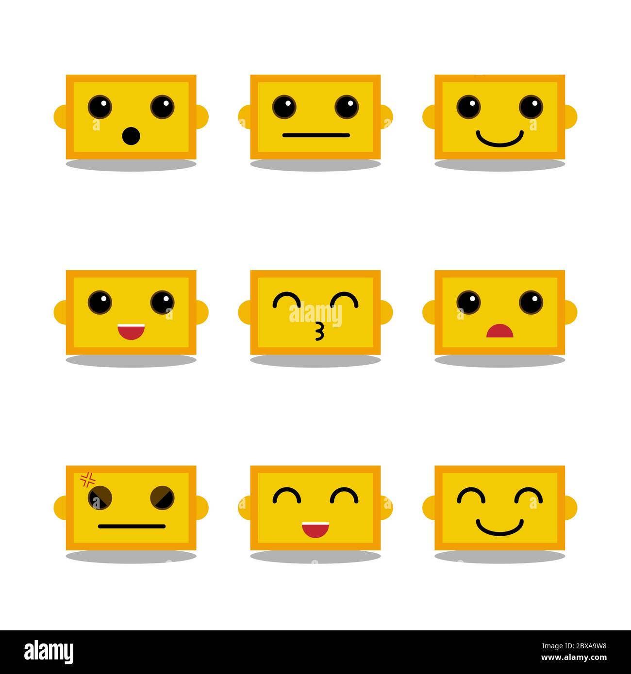 cute robot emoticons set vector-01 Stock Vector Image & Art - Alamy