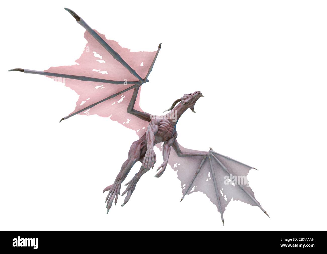 dragon the nocturnal beast floating bottom view, 3d illustration Stock ...