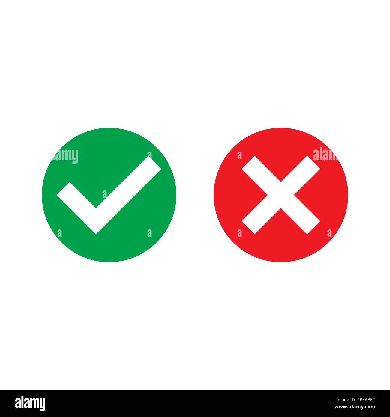 set icon circle check cross mark design vector Stock Vector Image & Art ...