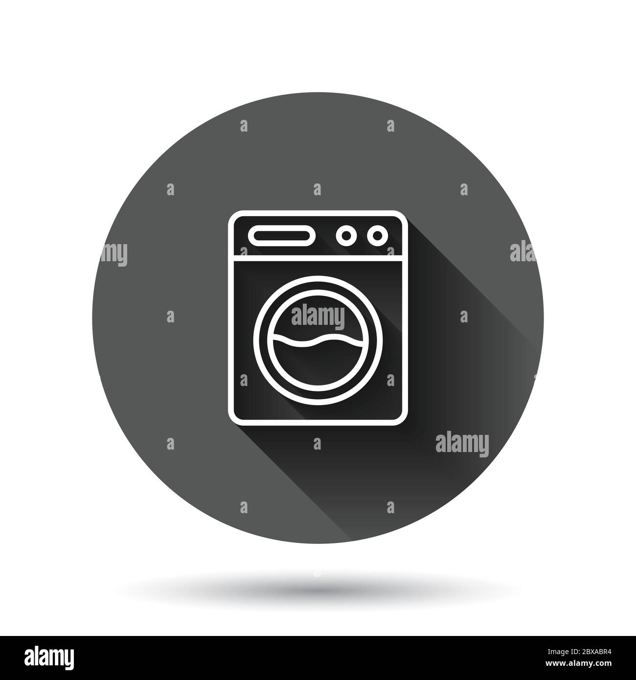 Washing machine icon in flat style. Washer vector illustration on black ...