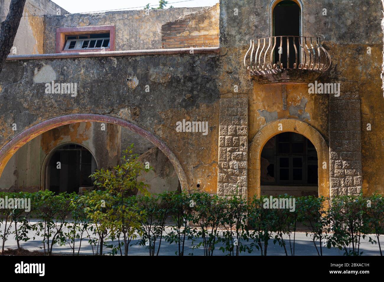 Italian sanatorium ruins in Eleousa, Rhodes Stock Photo - Alamy