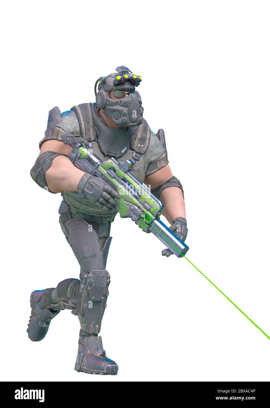 tactical soldier cartoon walking, 3d illustration Stock Photo - Alamy