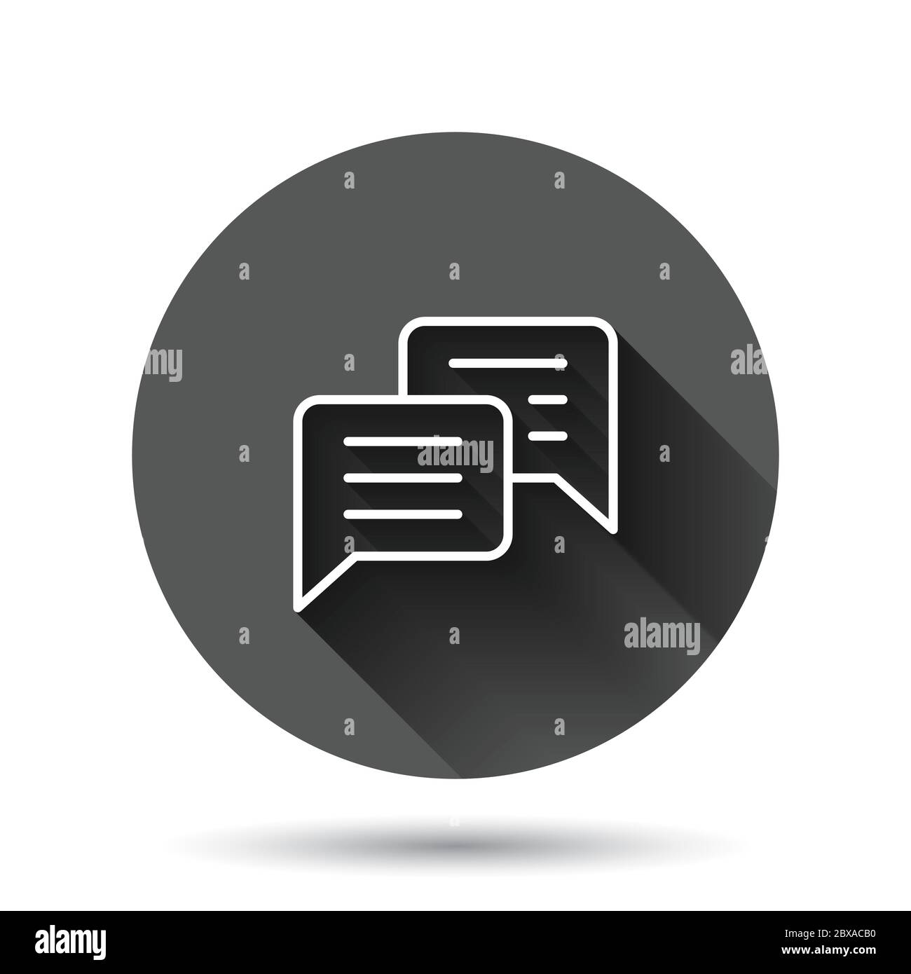 Speak chat sign icon in flat style. Speech bubbles vector illustration ...