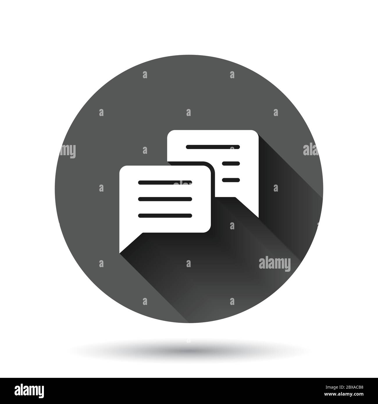 Speak chat sign icon in flat style. Speech bubbles vector illustration ...