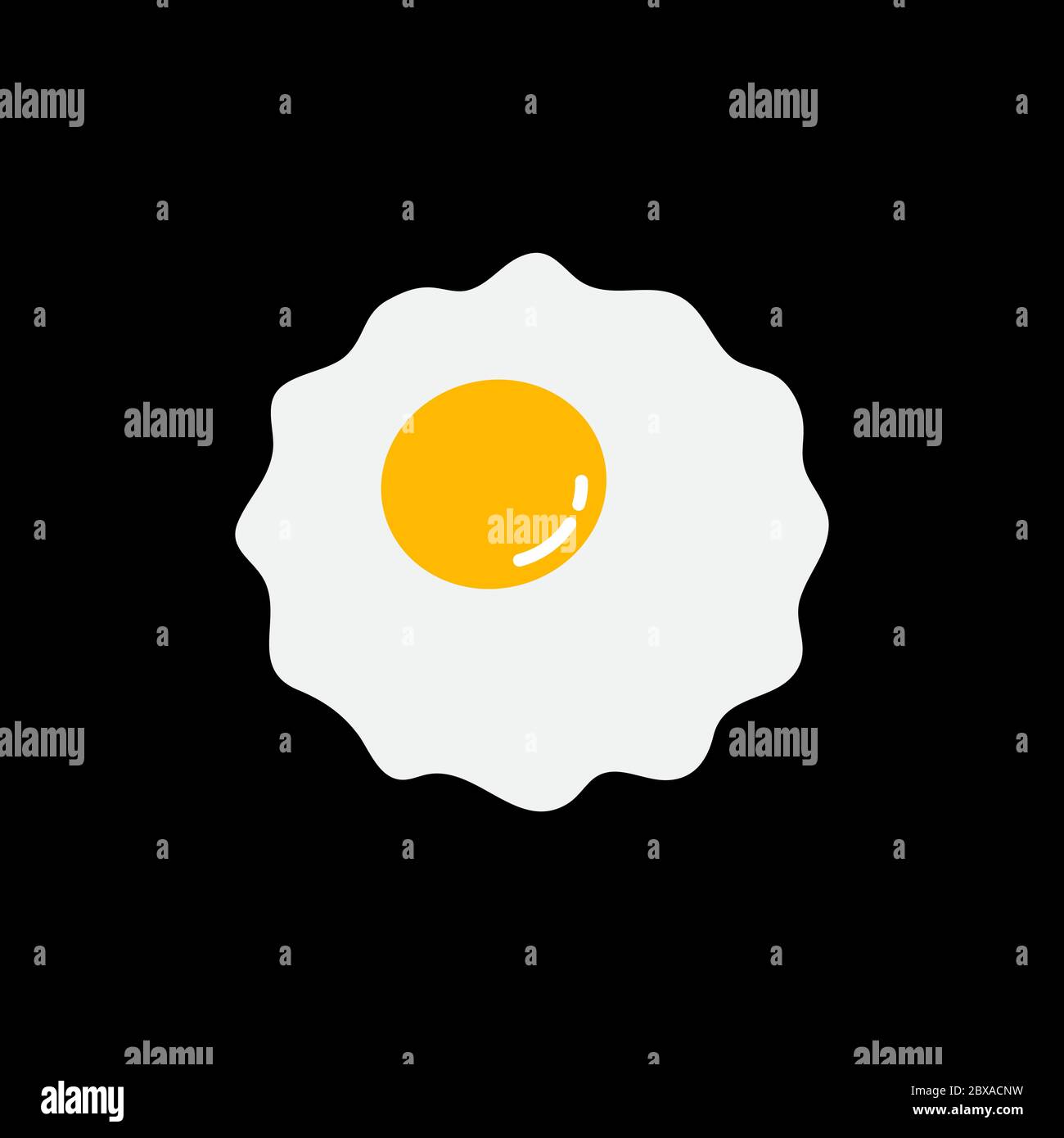 fried egg vector illustration on black background Stock Vector Image ...