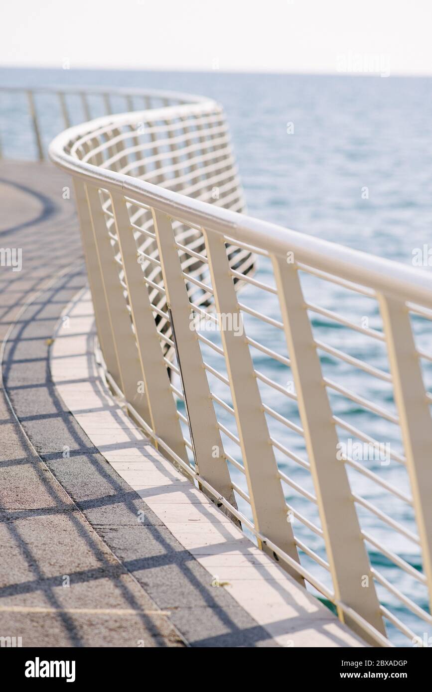 Architecture detail of a modenr pier with curvy lines Stock Photo - Alamy