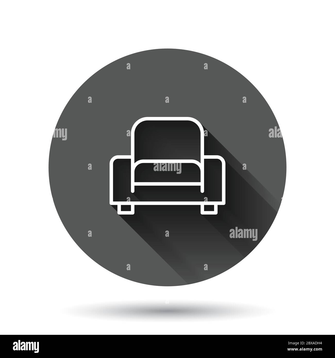 Cinema chair icon in flat style. Armchair vector illustration on black ...
