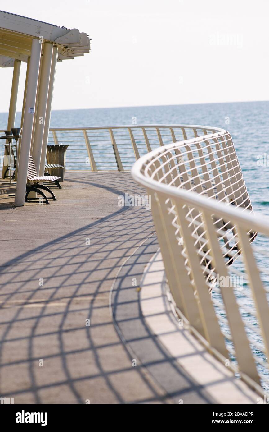 Architecture detail of a modenr pier with curvy lines Stock Photo - Alamy