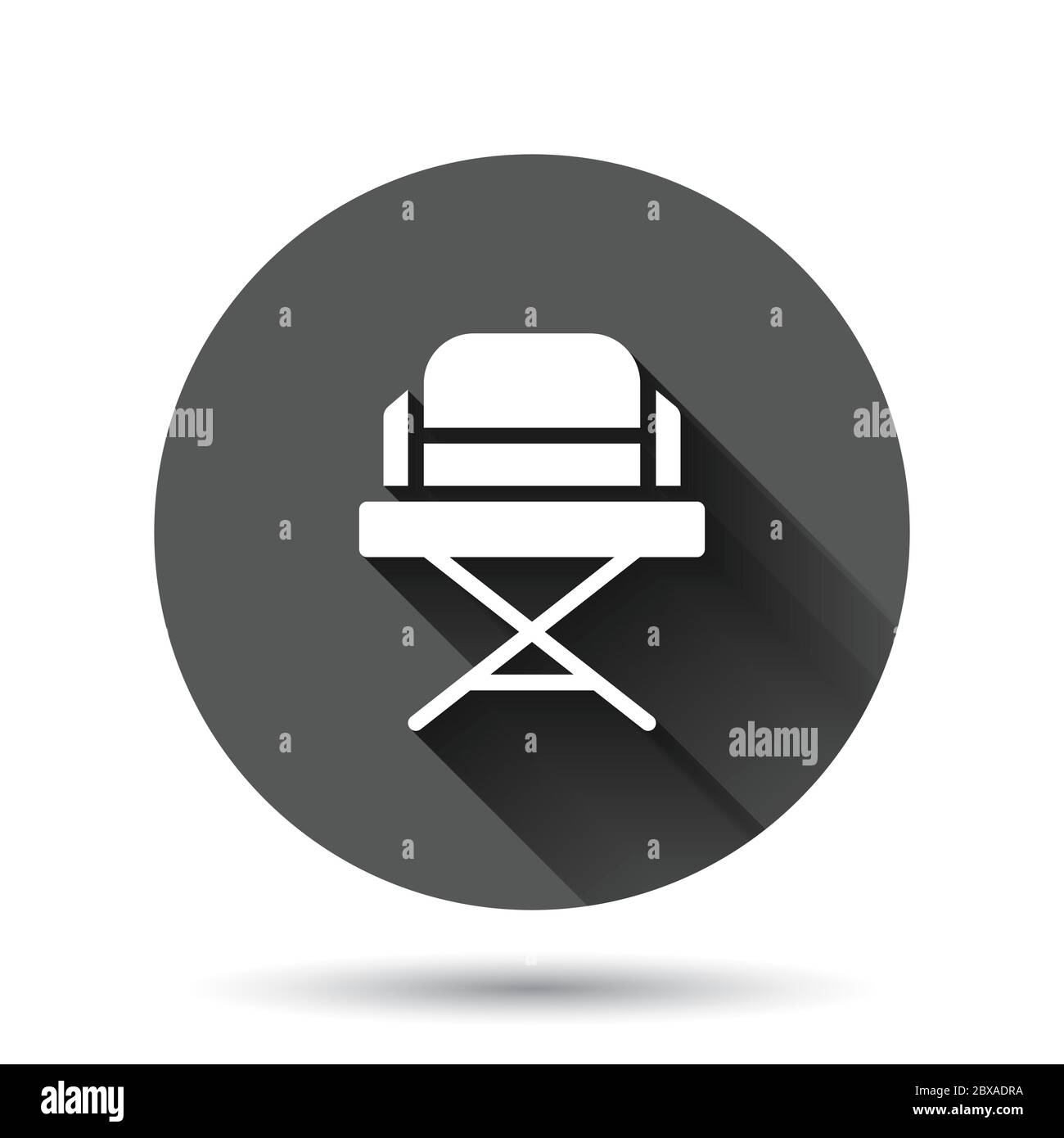 Director chair icon in flat style. Producer seat vector illustration on ...