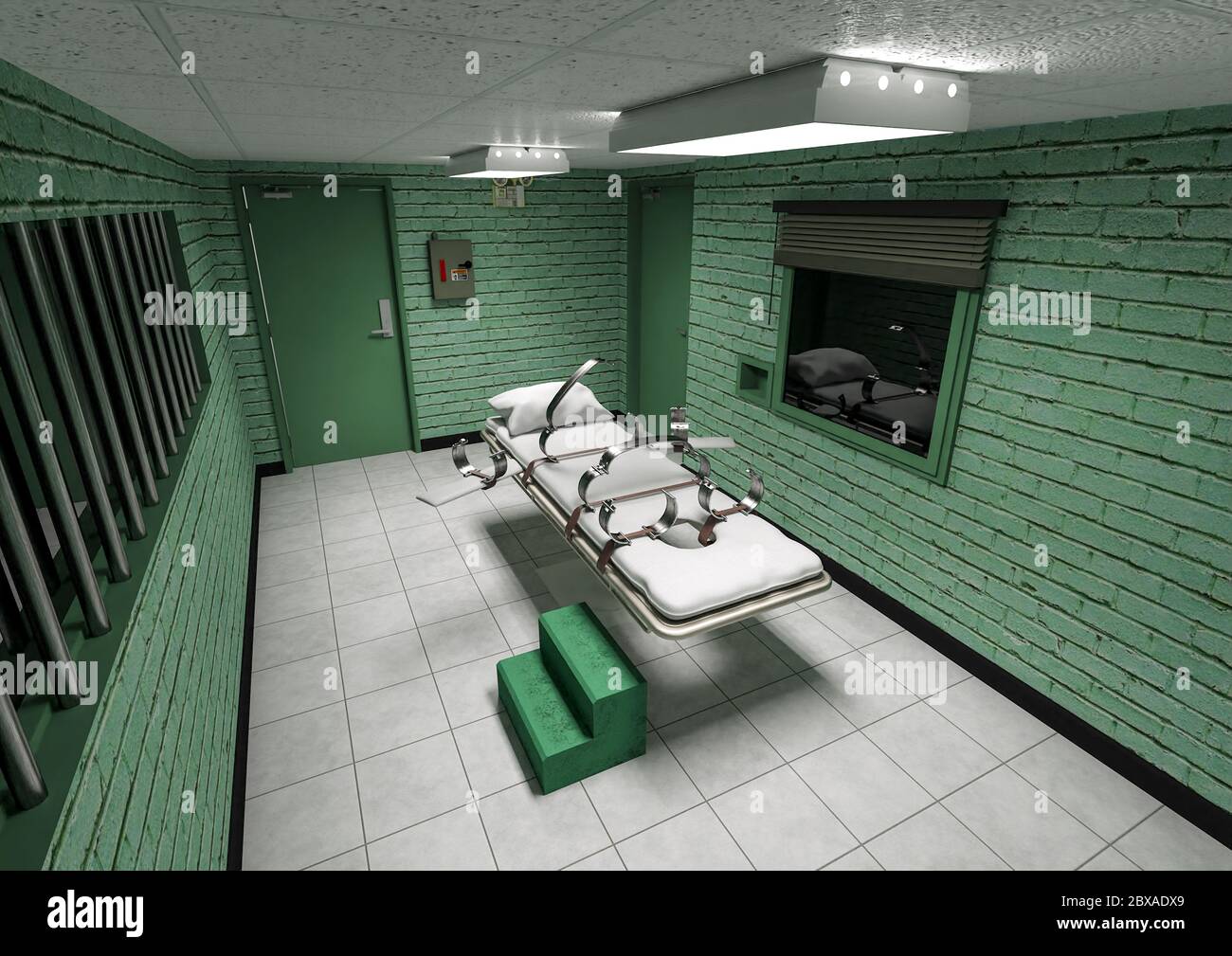 observation room scene, 3d illustration Stock Photo - Alamy