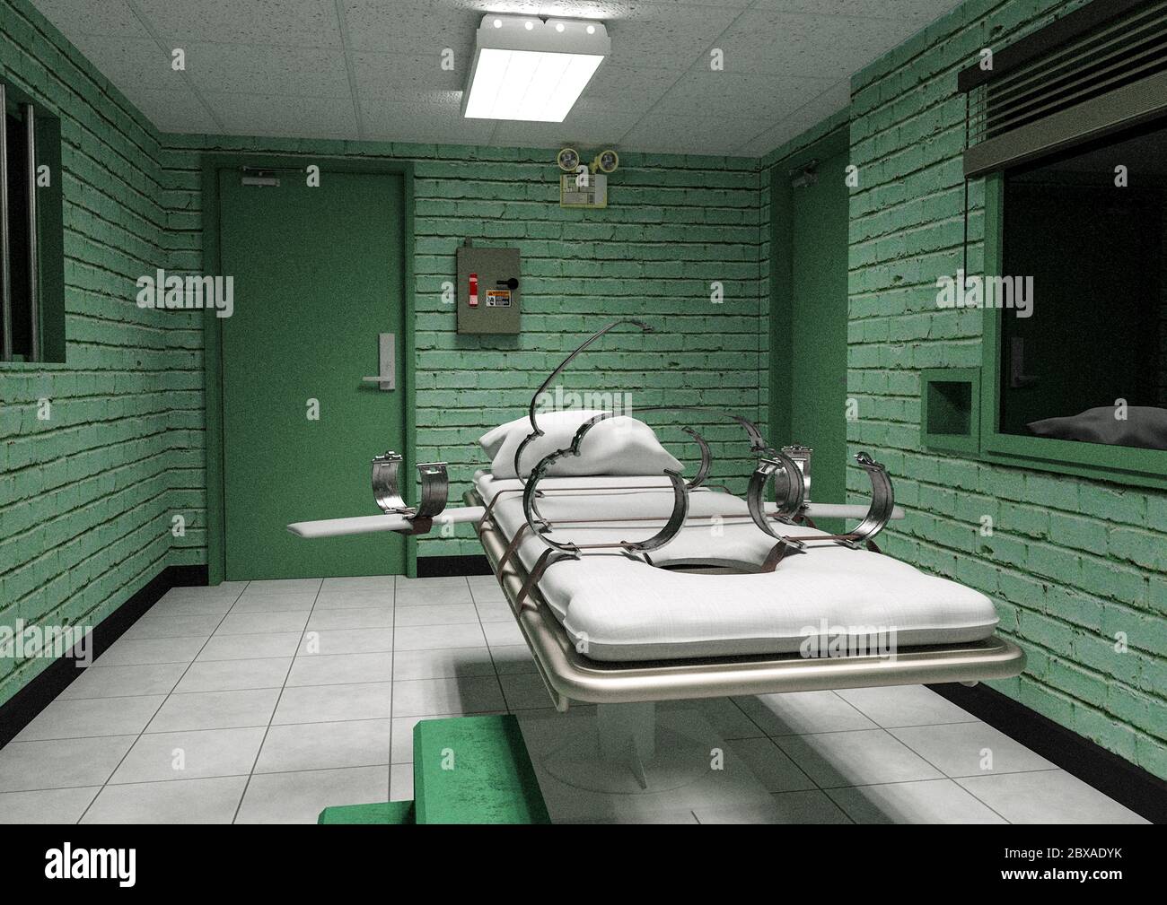 observation room scene, 3d illustration Stock Photo - Alamy