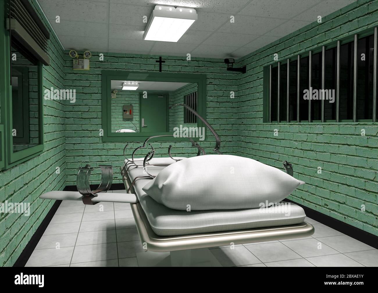 observation room scene, 3d illustration Stock Photo - Alamy