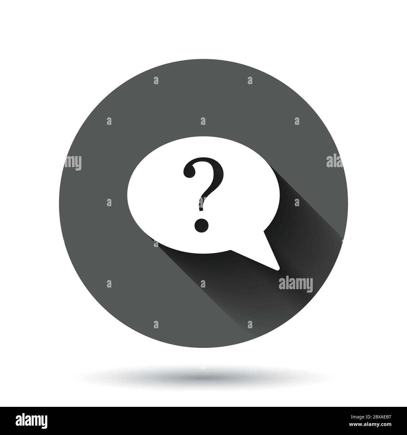 Question mark icon in flat style. Discussion speech bubble vector ...