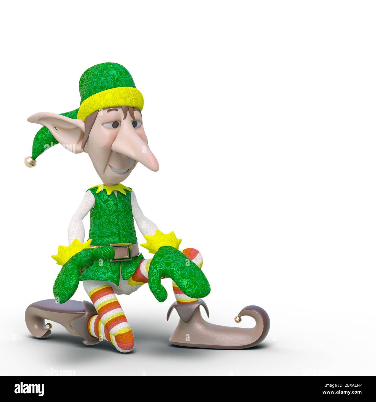 elf santa helper is tracking the xmas, 3d illustration Stock Photo - Alamy