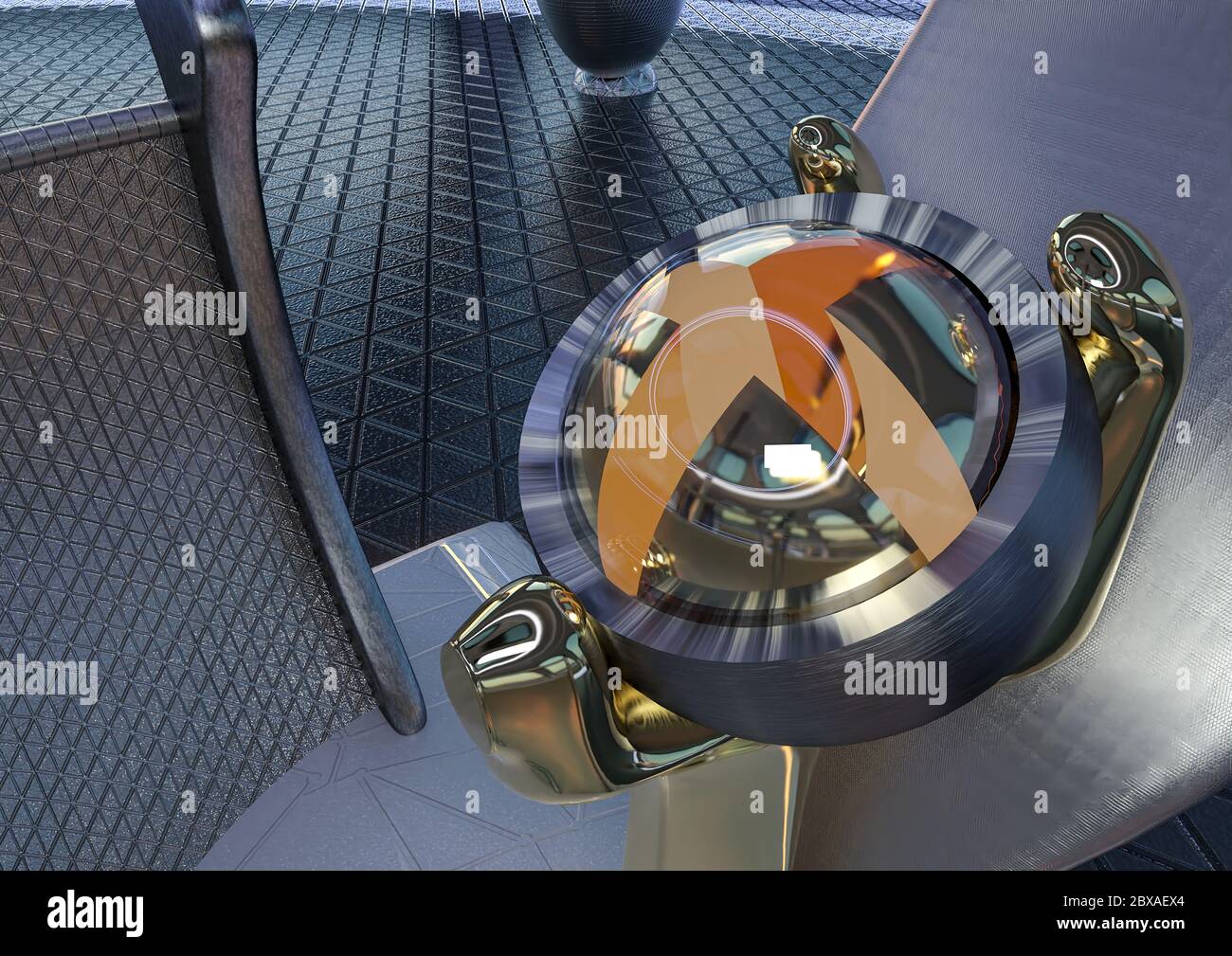 inside the ufo space ship alien joystick, 3d illustration Stock Photo ...