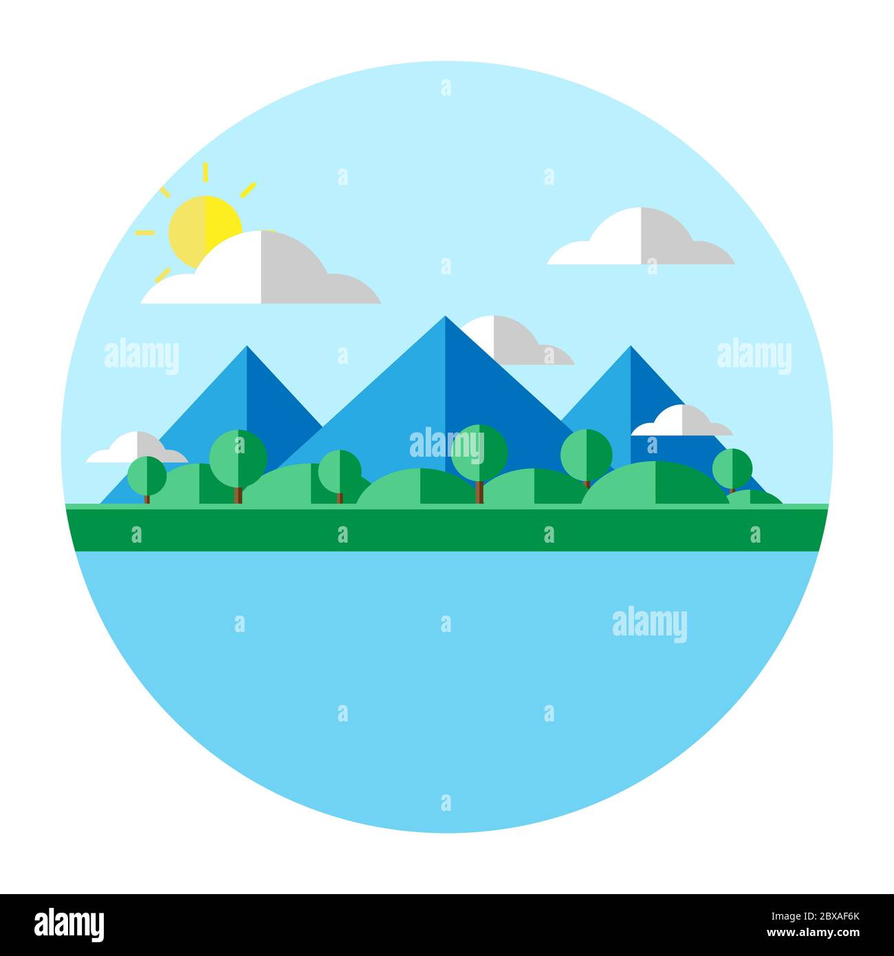 Blue sky morning sun view Cut Out Stock Images & Pictures - Alamy