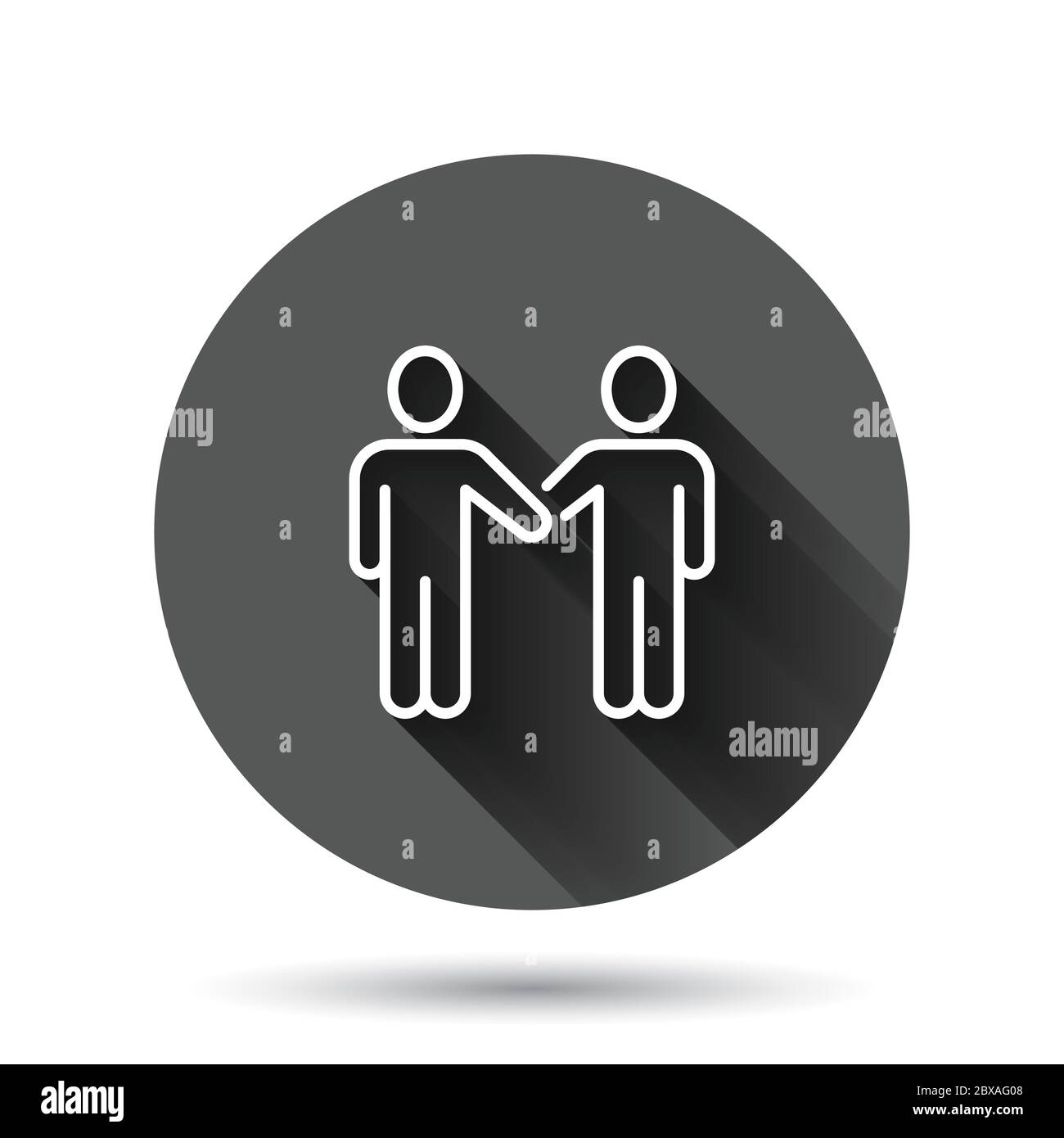 Greetings gesture icon in flat style. People handshake vector ...