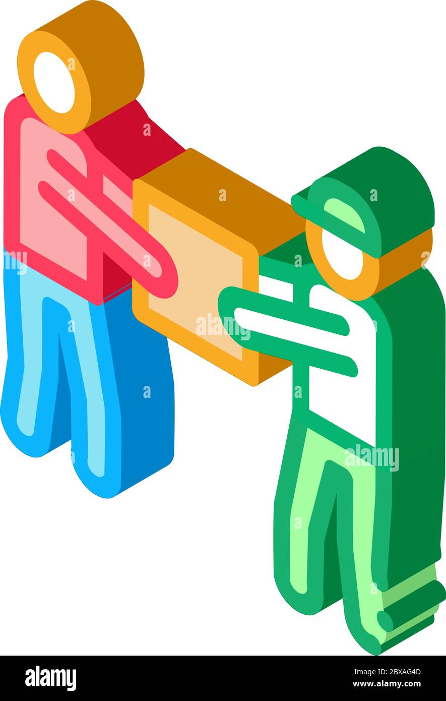 Transfer and Issue of Parcel isometric icon vector illustration Stock ...