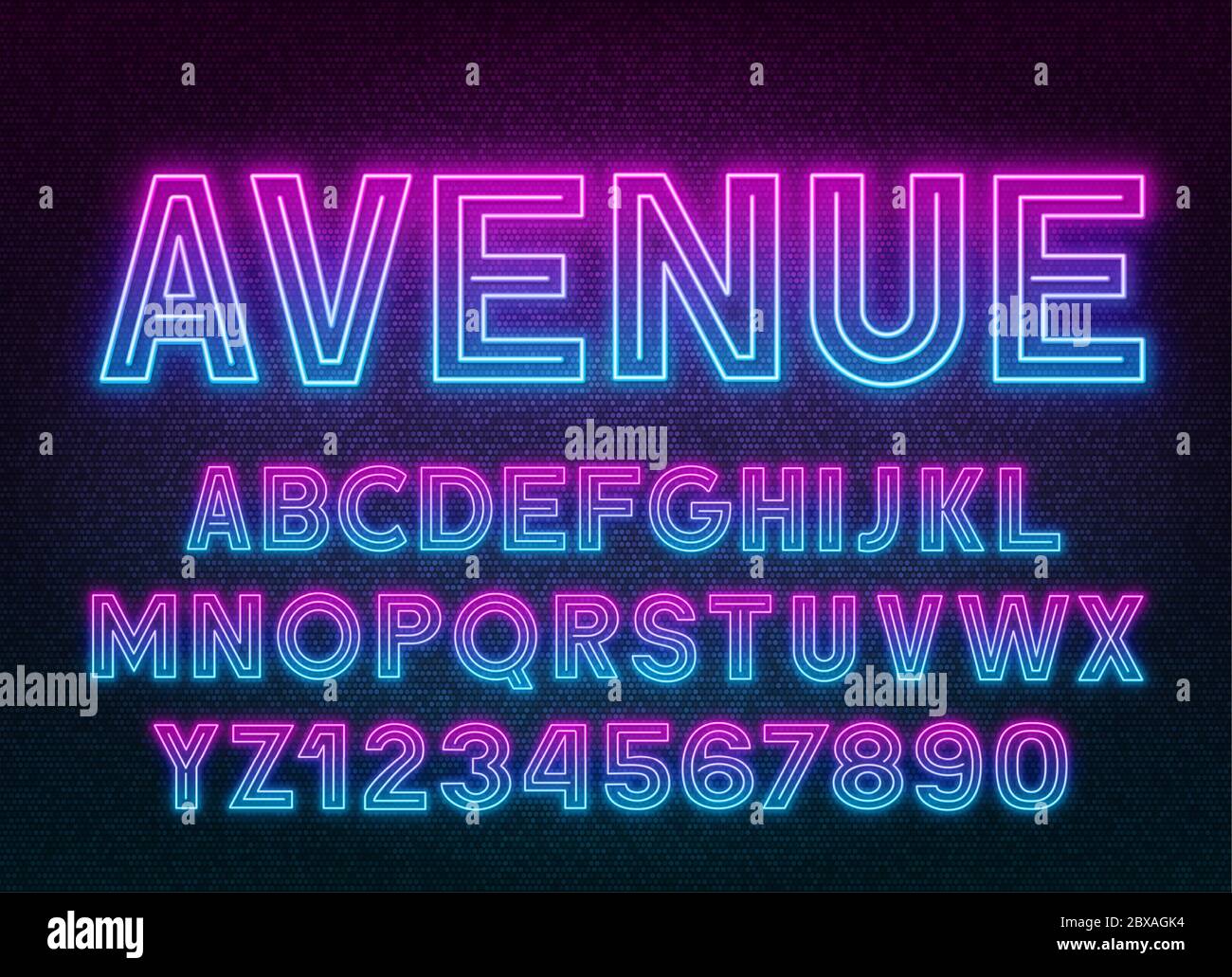 Neon capital letters numbers hi-res stock photography and images - Alamy