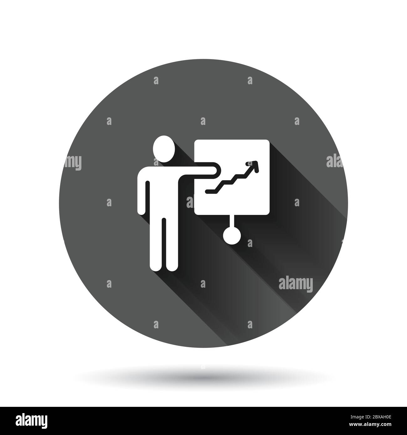 People with growth arrow icon in flat style. Work strategy vector ...
