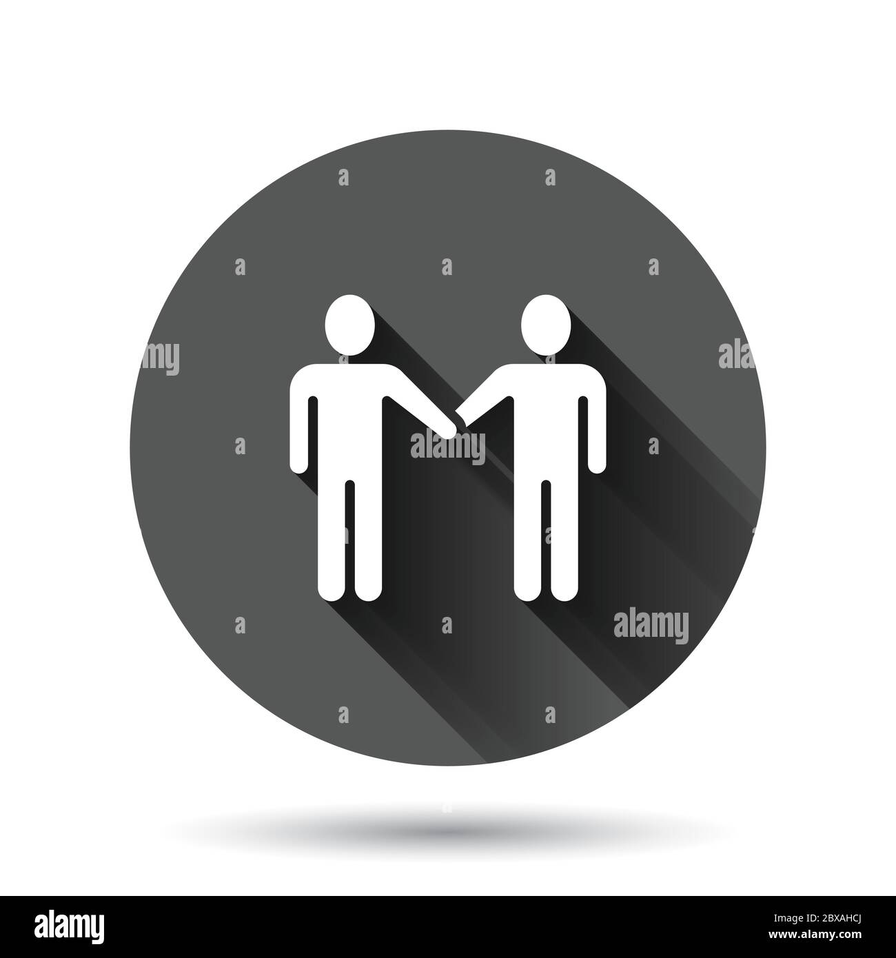 Greetings gesture icon in flat style. People handshake vector ...