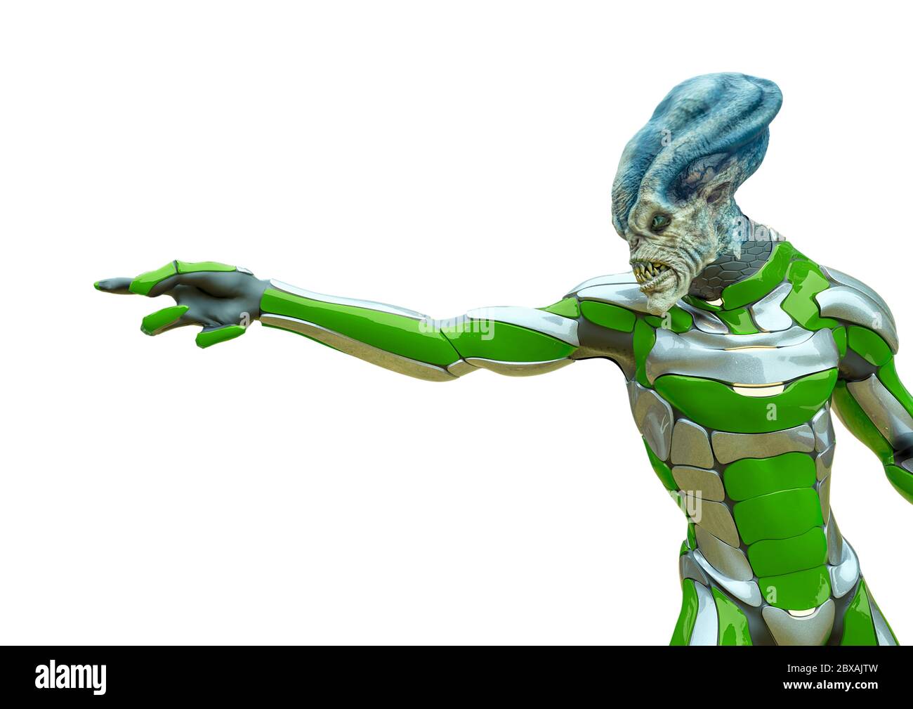 alien warrior pointing, 3d illustration Stock Photo - Alamy