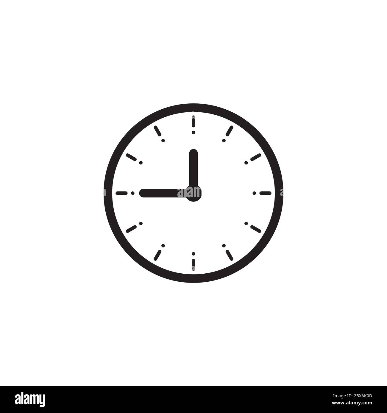 circle clock icon symbol vector isolated on white background Stock ...