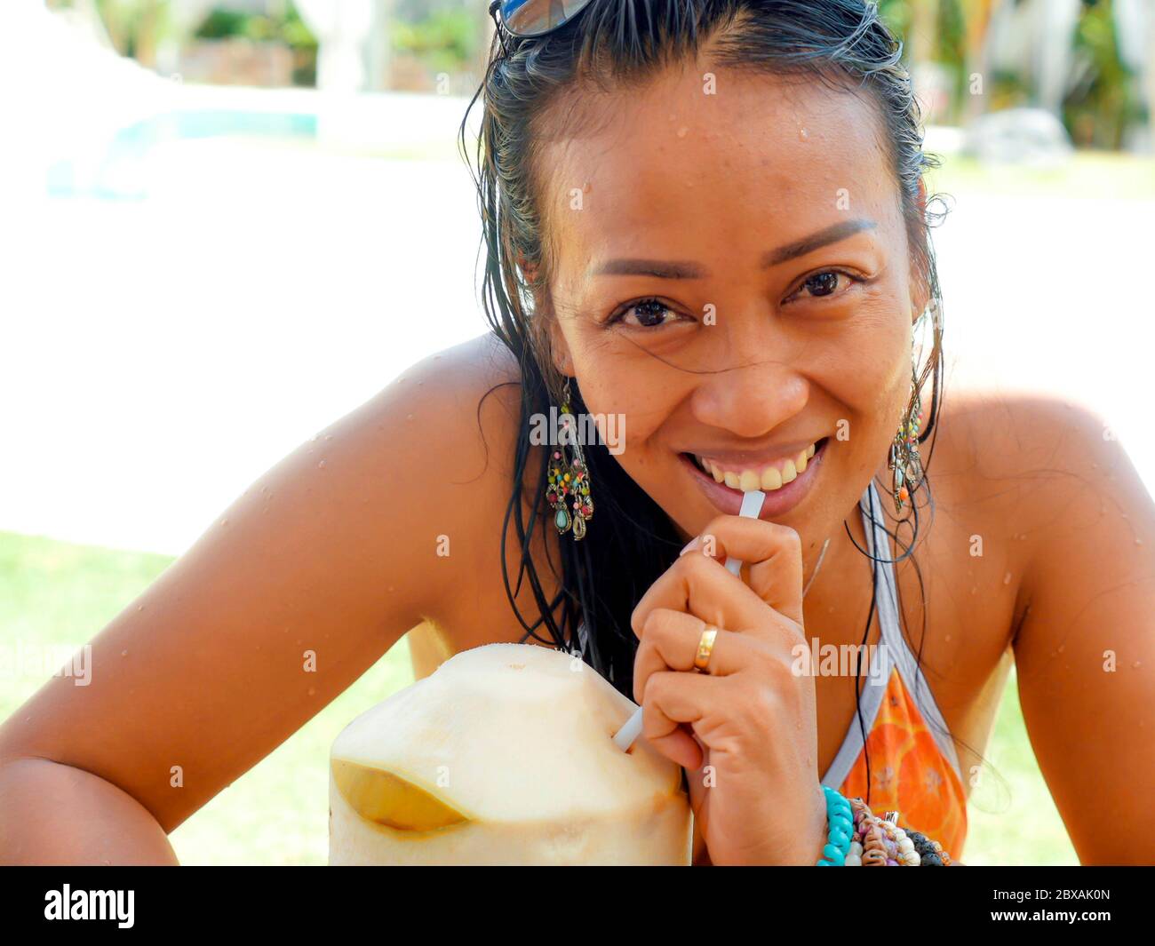 Lifestyle Natural Portrait Of 30s Or 40s Happy And Attractive Asian
