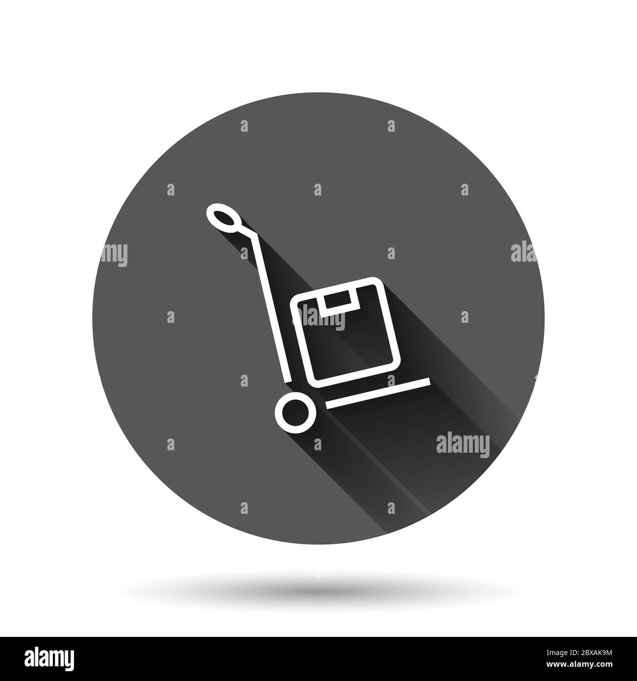 Cargo trolley icon in flat style. Delivery box vector illustration on ...